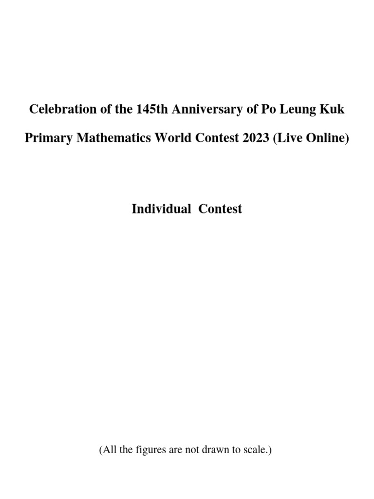 PMWC Indivdual Contest 2023 - English - New | PDF | Numbers | Mathematics