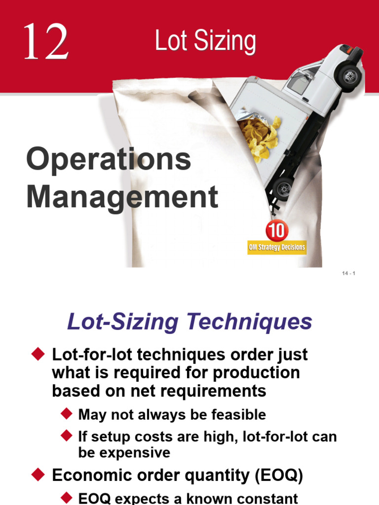 Chapter12 Lot Sizing | PDF | Enterprise Resource Planning | Supply Chain