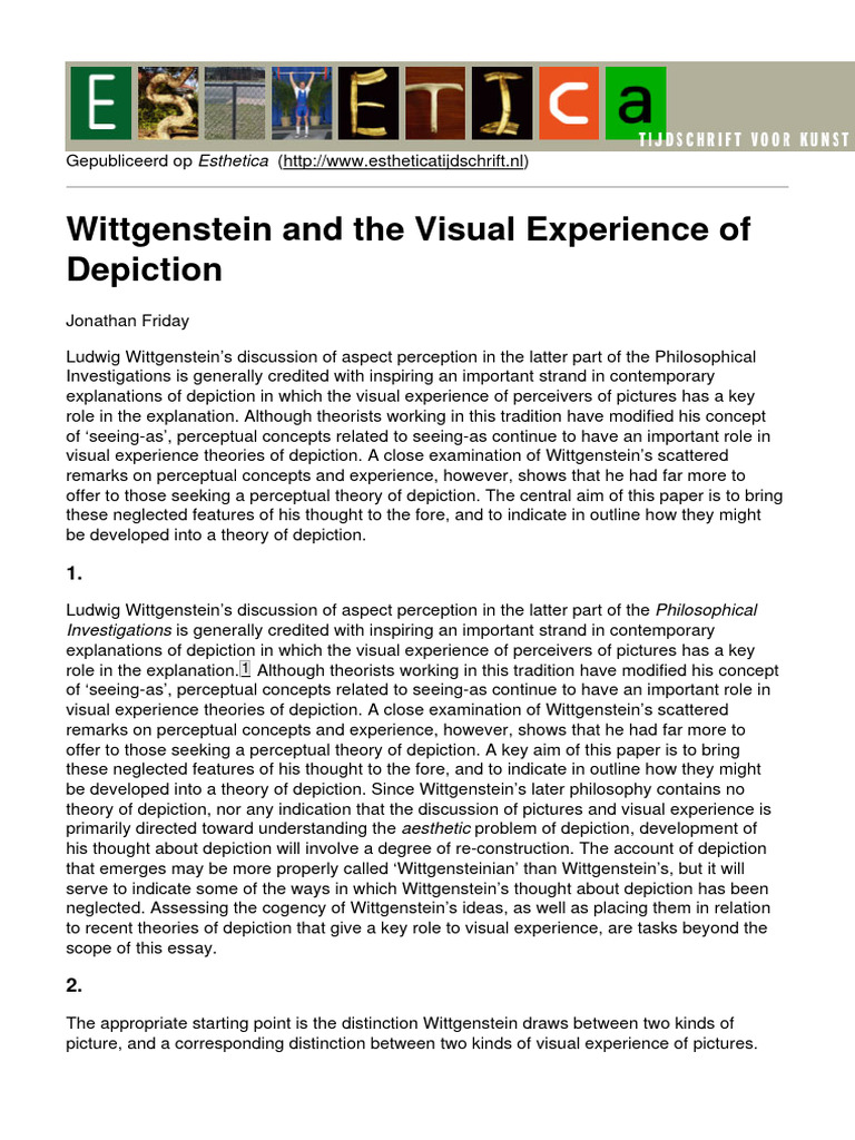 Wittgenstein's Theory of Visual Depiction | PDF | Experience | Perception