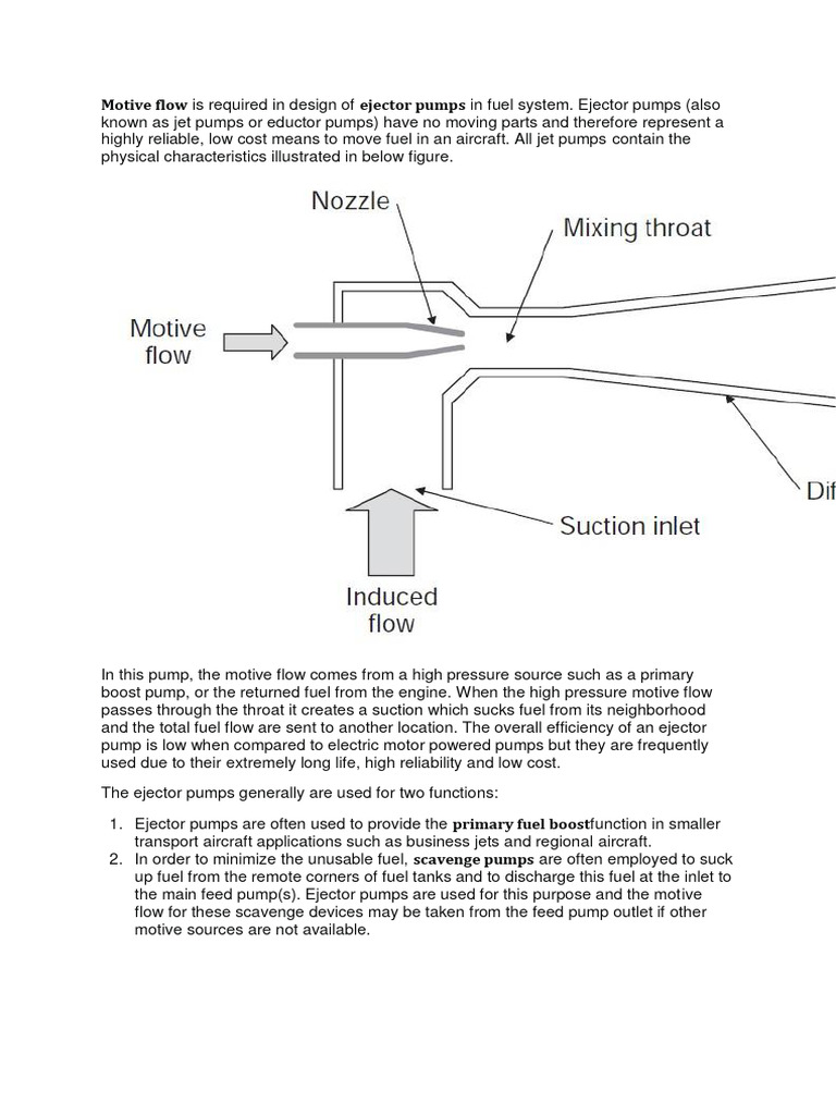 Motive Flow and Ejector Pump | PDF