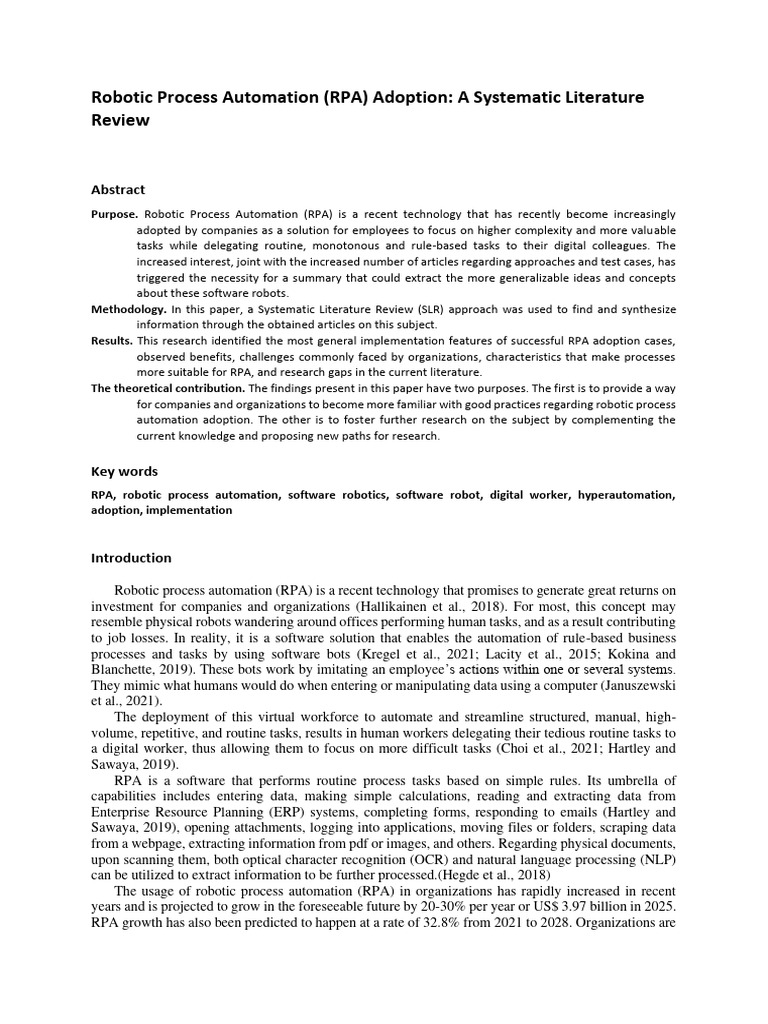 RPA Adoption | PDF | Automation | Business Process Management