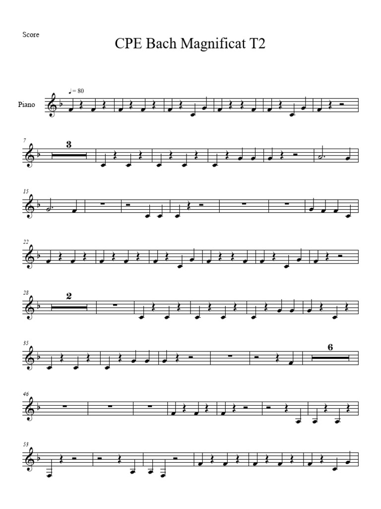 Magnificat - CPE Bach T2 in A | PDF | Compositions | Johann Sebastian Bach