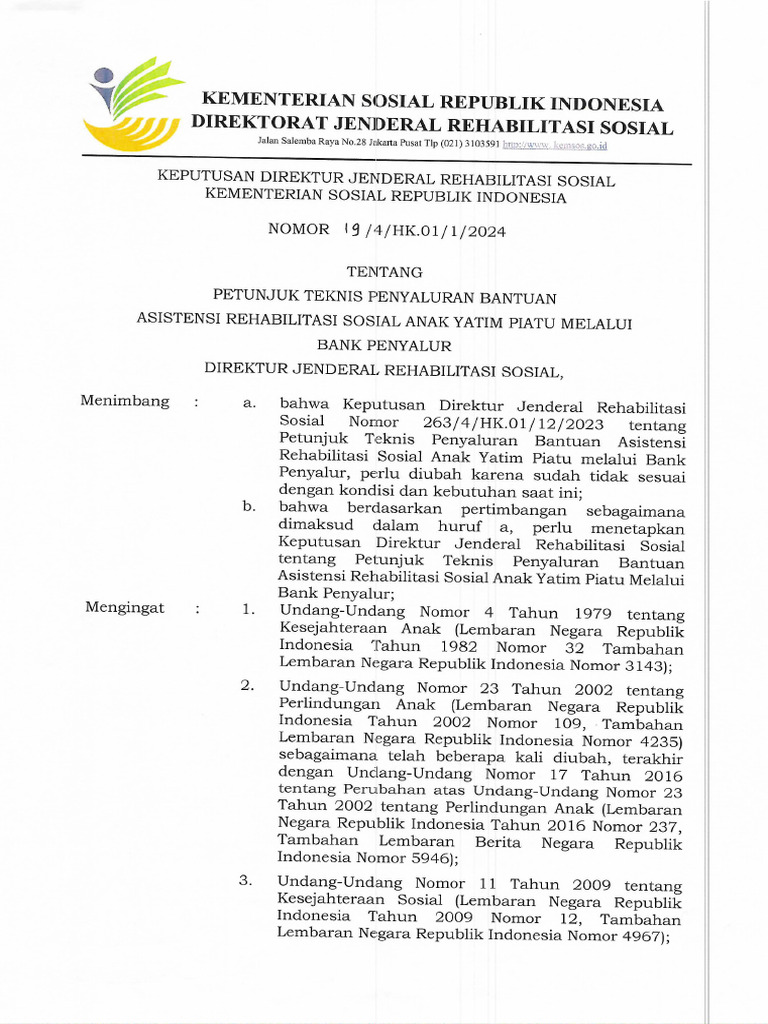 Juknis YAPI Bank Penyalur 2024 | PDF