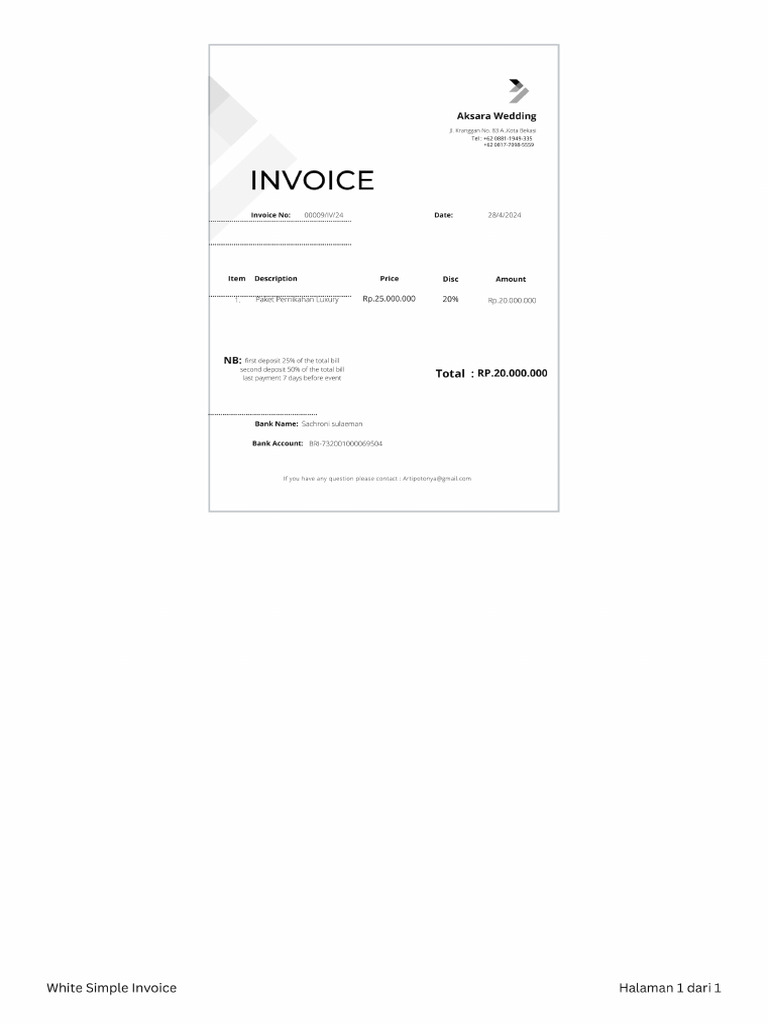 White Simple Invoice | PDF