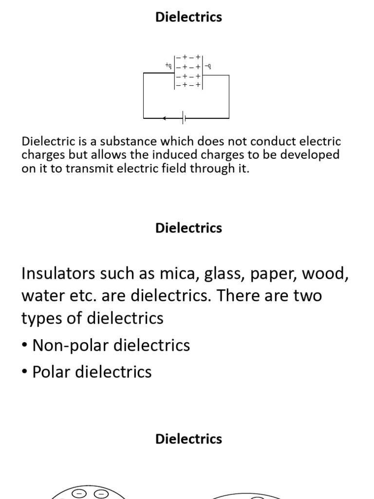 Dielectrics Note Class 11 | PDF | Dielectric | Capacitor