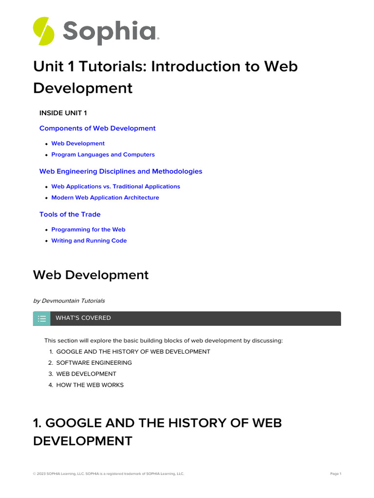 unit-1-tutorials-introduction-to-web-development | PDF | World Wide Web | Internet & Web