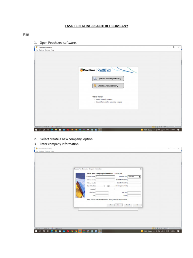 A Summary of All The Steps in Peachtree. Bruk PDF | Download Free PDF ...