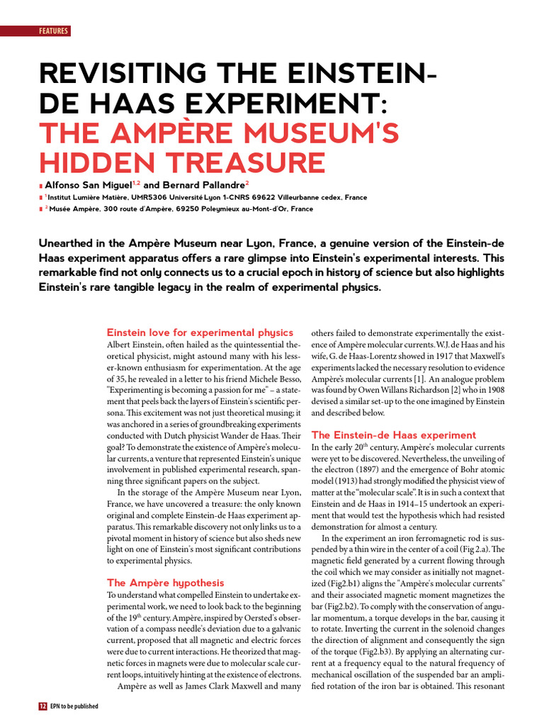 epn_Einstein-de_Haas | PDF | Electron | Magnetism