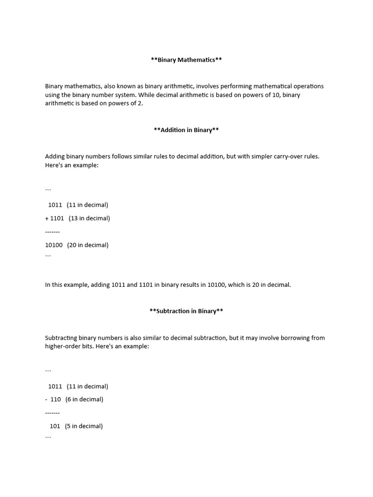 Binary Arithmetic Operations Explained | PDF | Teaching Methods & Materials | Computers