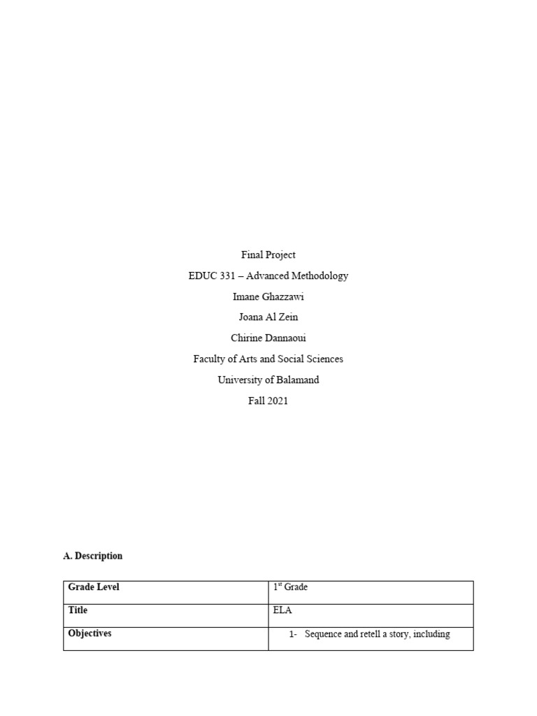 First Grade ELA Teaching Strategies | PDF | Differentiated Instruction ...