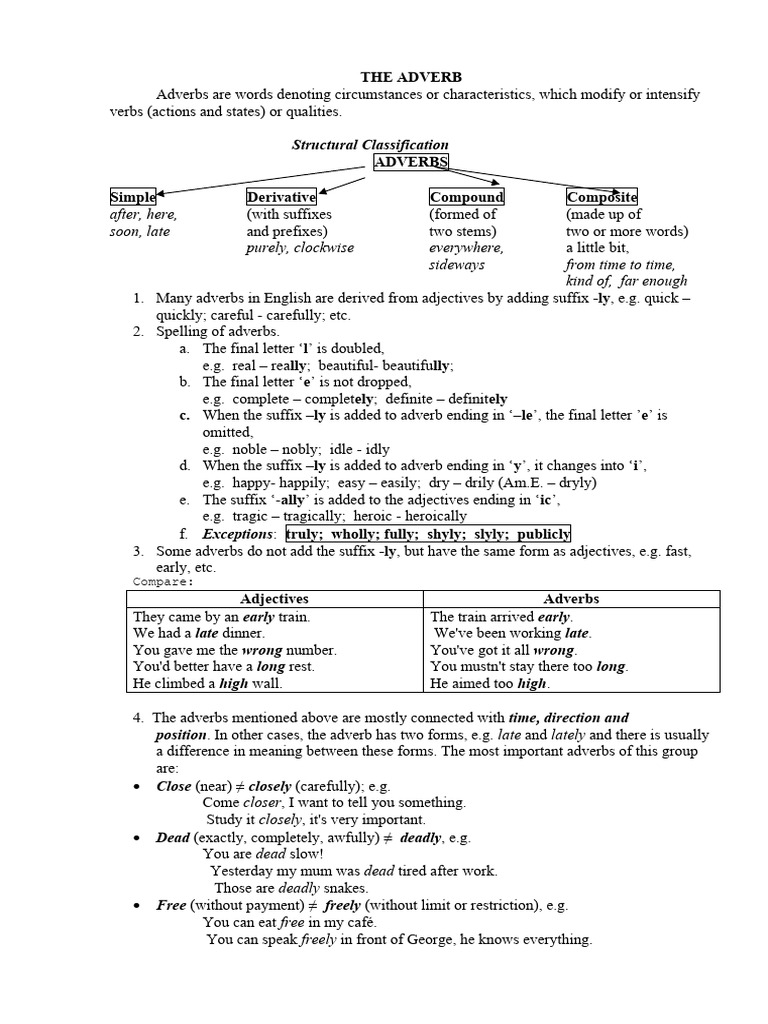 THE ADVERB | PDF | Adverb | Linguistic Typology