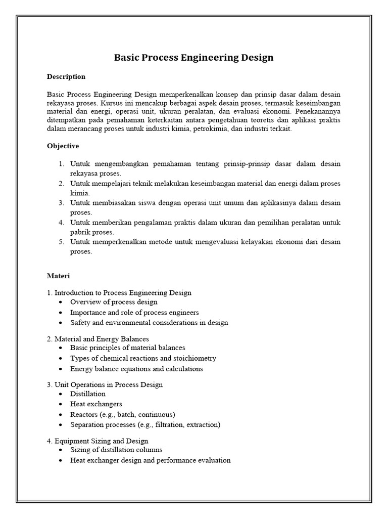 Desain Rekayasa Proses Dasar | PDF | Bisnis