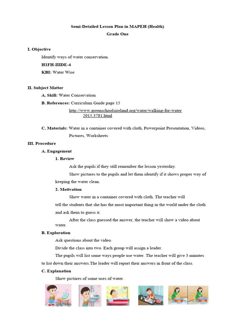 Lesson Plan in Water Conservation | PDF | Lesson Plan | Human Communication