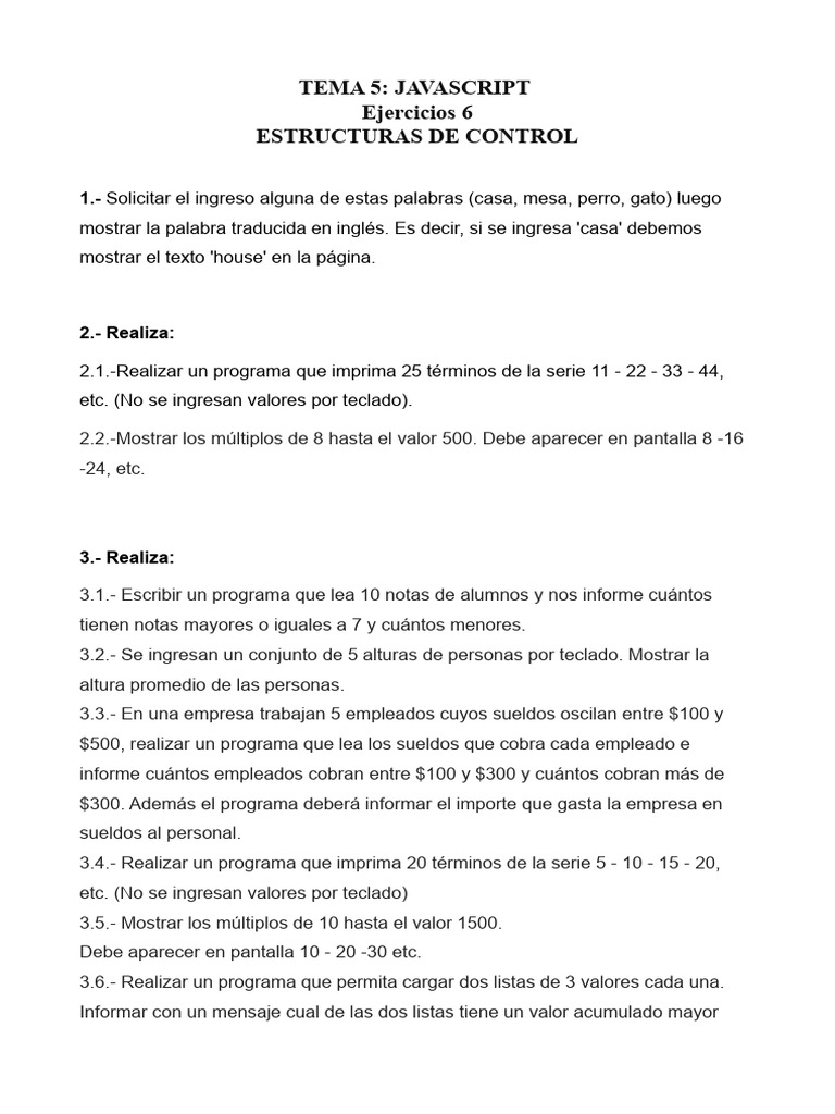 Tema 5 Ejercicio 6 | PDF | Informática