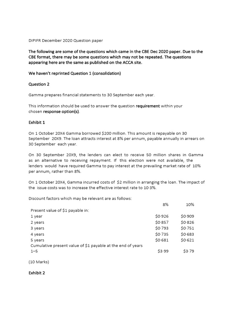 December 2020 DipIFR - Question - Answer | PDF | Equity (Finance ...