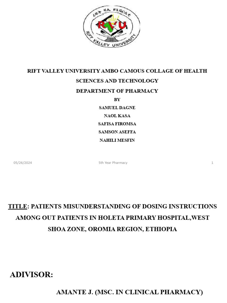 Patient Dosing Instruction Misunderstandings | PDF | Pharmacy | Patient