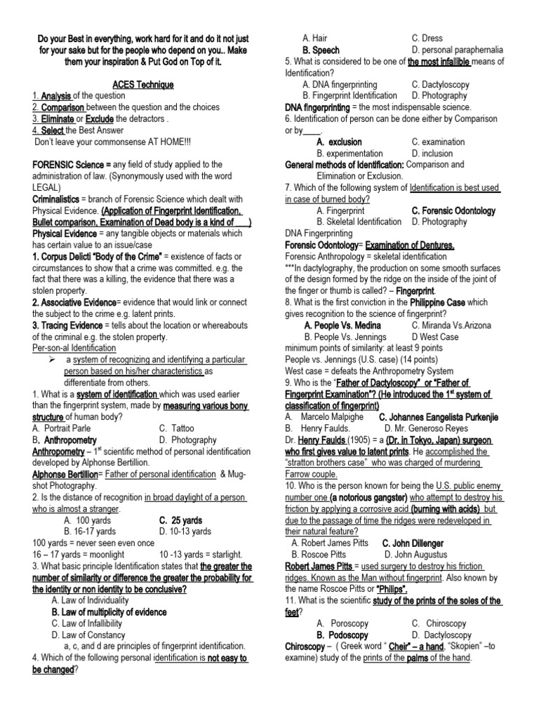 Forensic Science Final Coaching | PDF | Fingerprint | Light