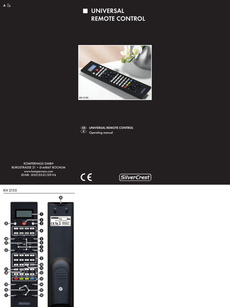 Silver Crest Ucr Kh2166 | PDF | Remote Control | Television