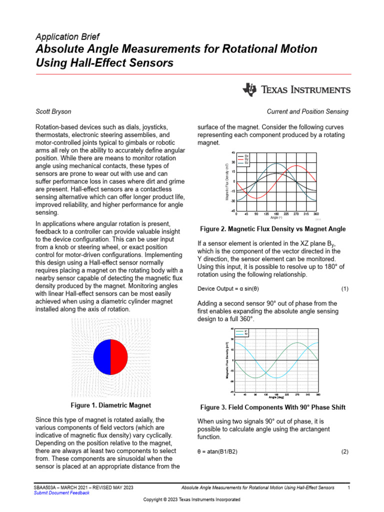 Hall Effect Rotation | PDF | Sensor | Rotation
