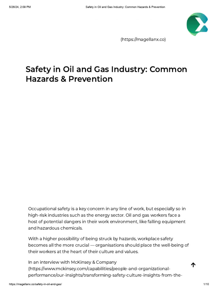 Safety in Oil and Gas Industry - Common Hazards & Prevention | PDF ...