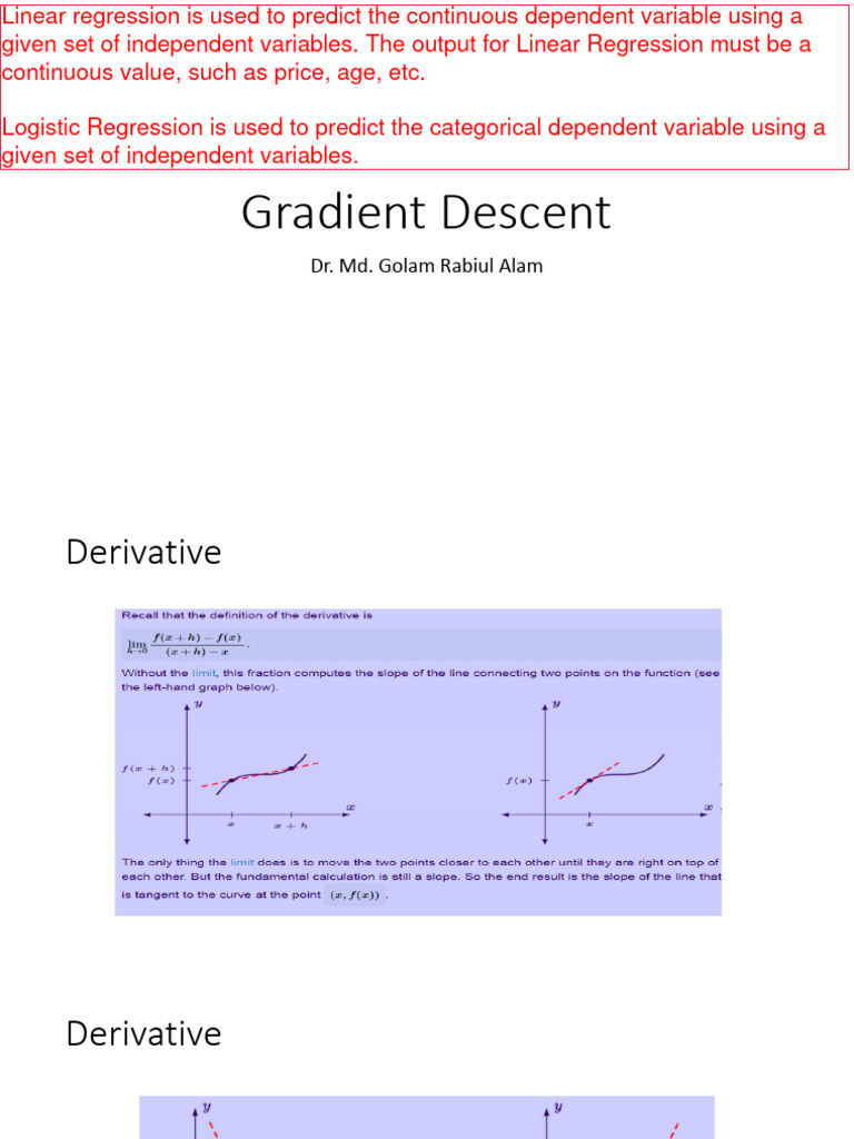 Lecture9 10 Gradient Descent Linear Regression V2 Pdf