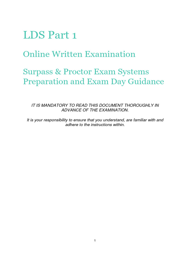 LDS Part 1 Exam Online Guidance 2024 | PDF | Mobile Phones | Online And ...