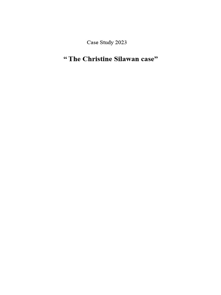 Christine Silawan Murder Case Analysis | PDF | Crimes | Crime & Violence