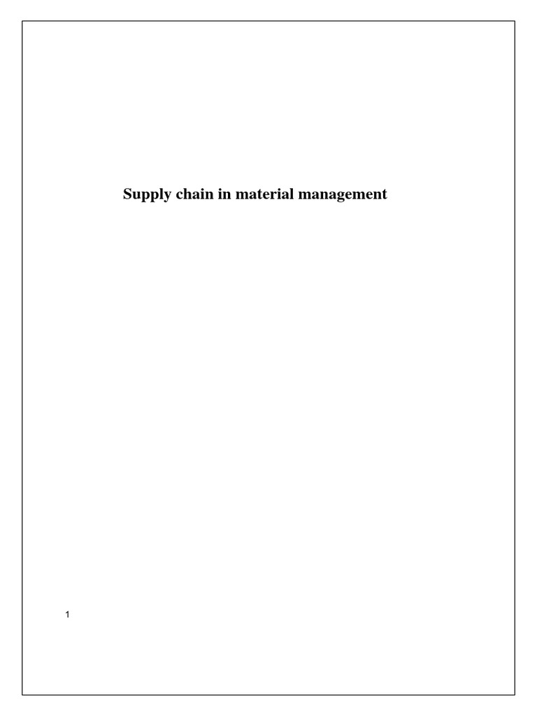 Nmims Project | PDF | Supply Chain Management | Supply Chain