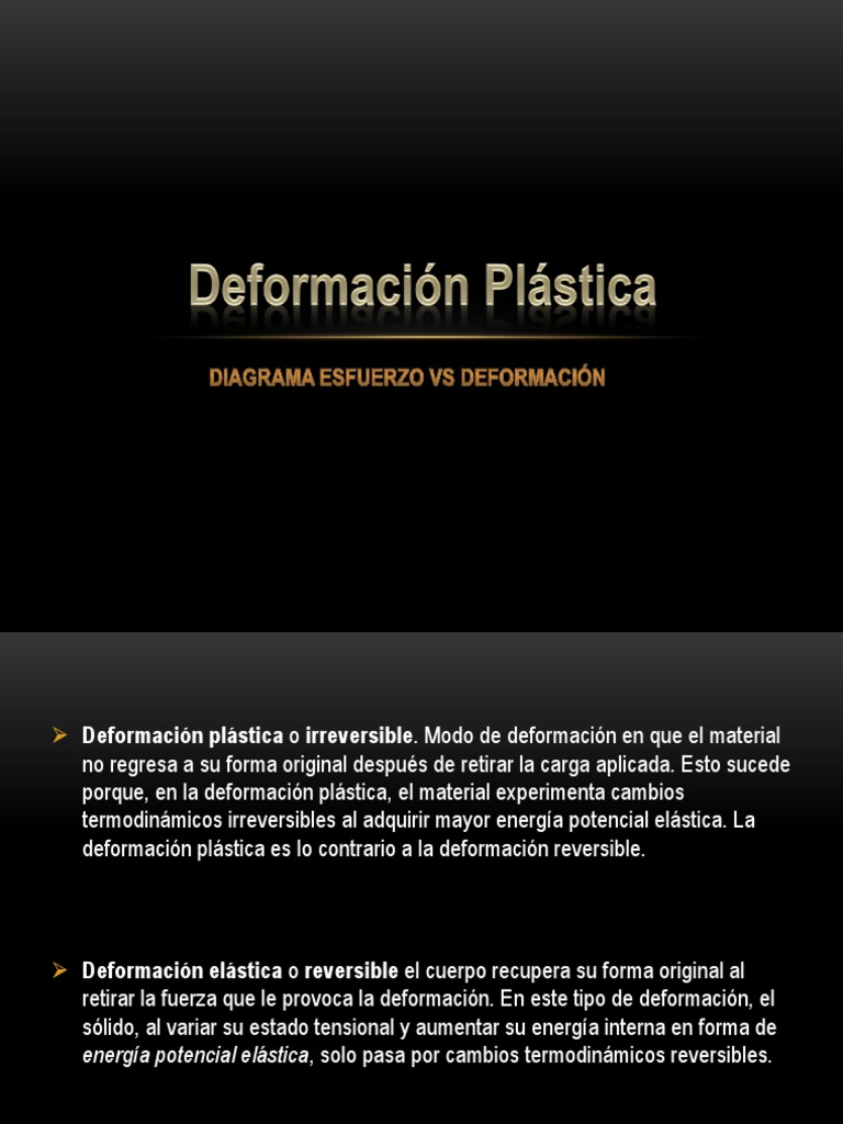 Deformación Plástica | PDF | Elasticidad (Física) | Estrés (Mecánica)