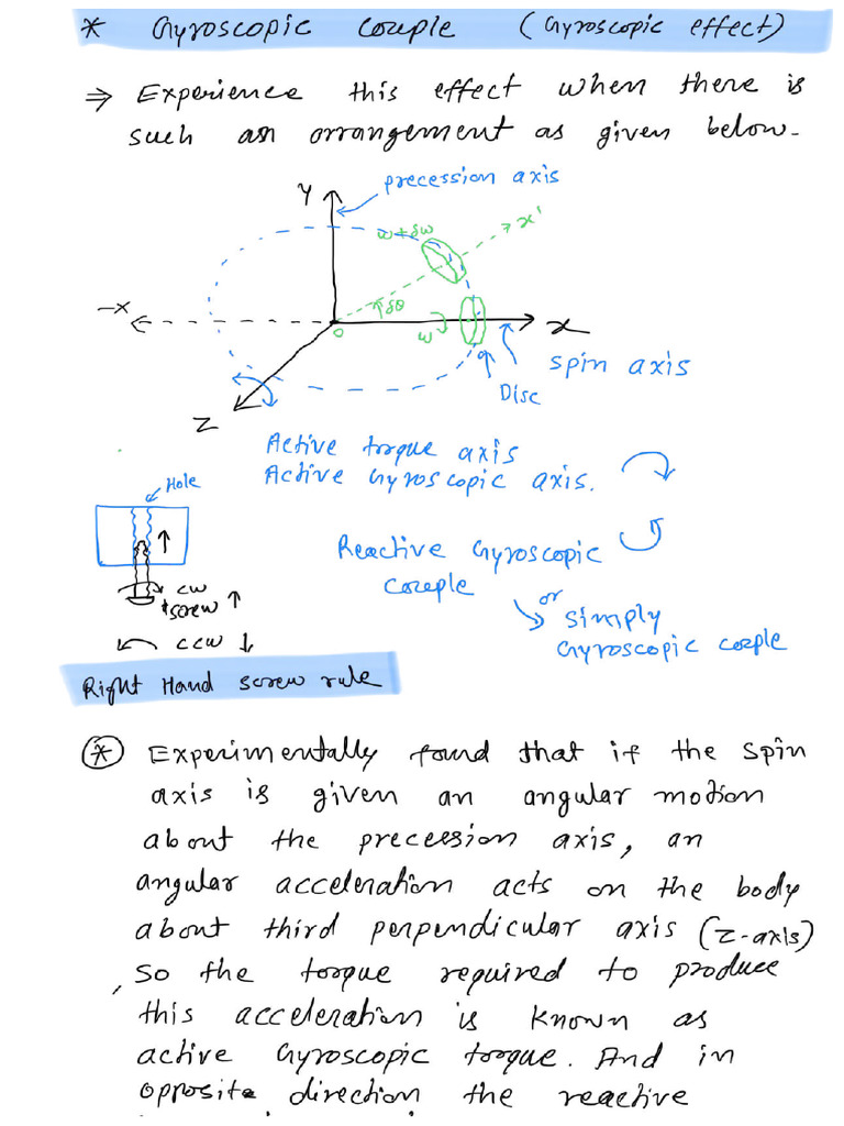 Gyroscopic couple (Gyroscopie effect)_compressed | PDF