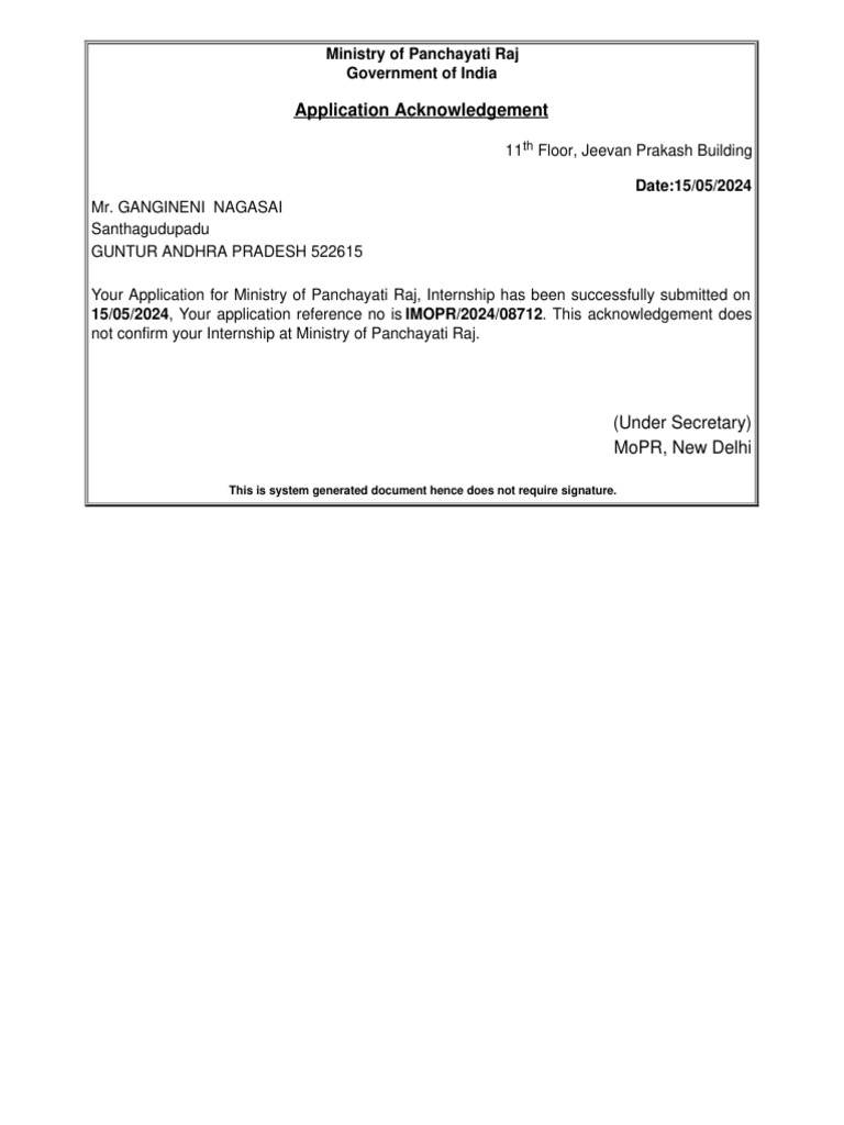 Acknowledge Slip | PDF