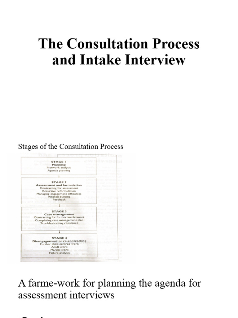 The Consultation Process and Intake Interview Presentation | PDF ...