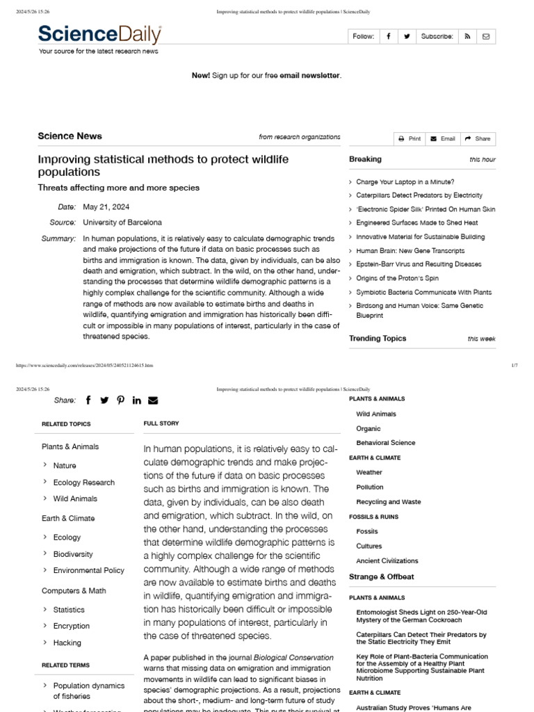 Improving Statistical Methods To Protect Wildlife Populations ...