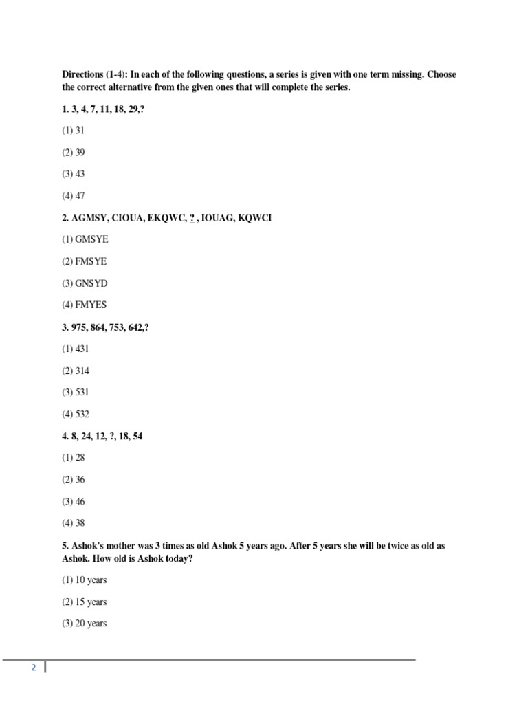 Solved Practice Question Set On General Intelligence and Reasoning For SSC Combined Graduate ...