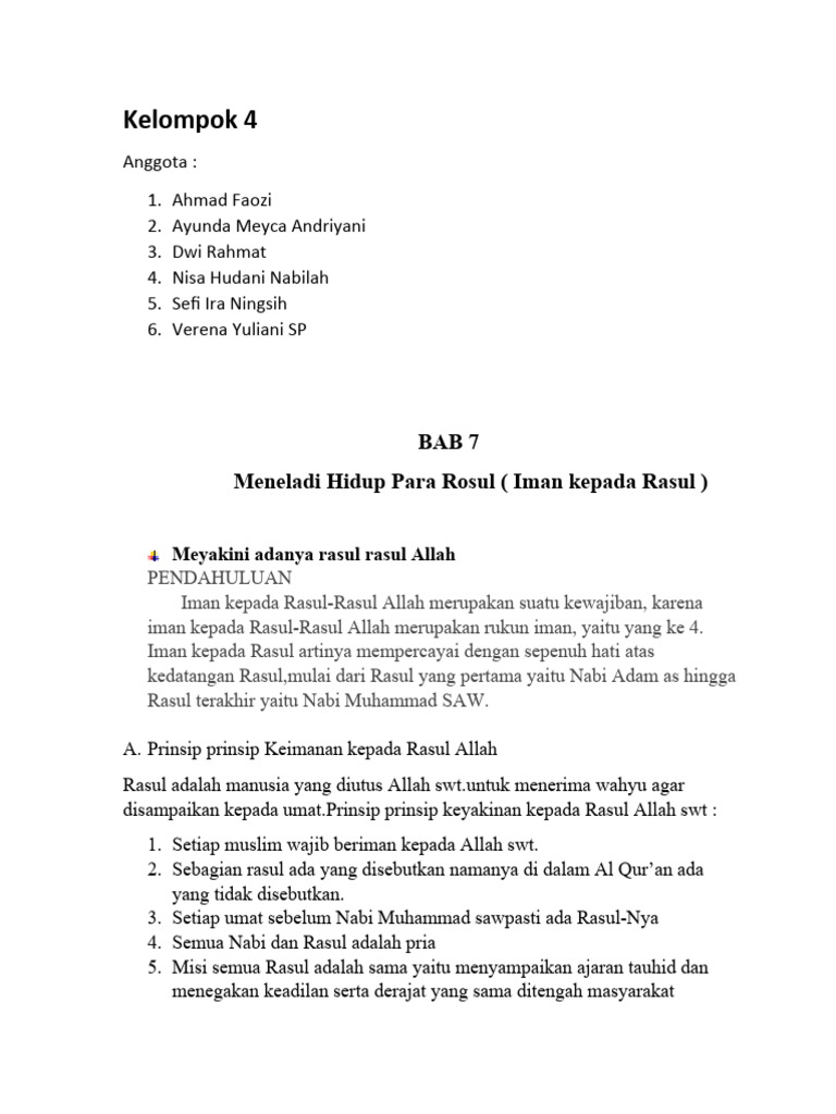 Kelompok 4 Meneladaani Rasul Allah | PDF | Sejarah | Agama & Spiritualitas
