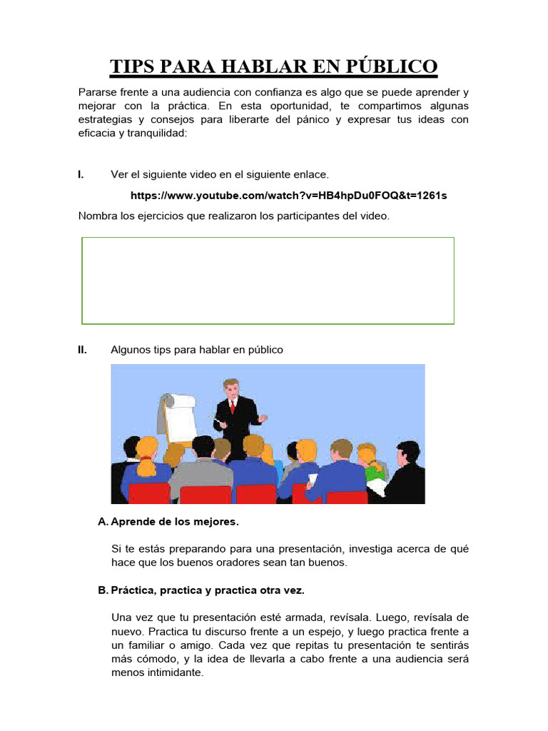 Consejos Efectivos para Hablar en Público | PDF