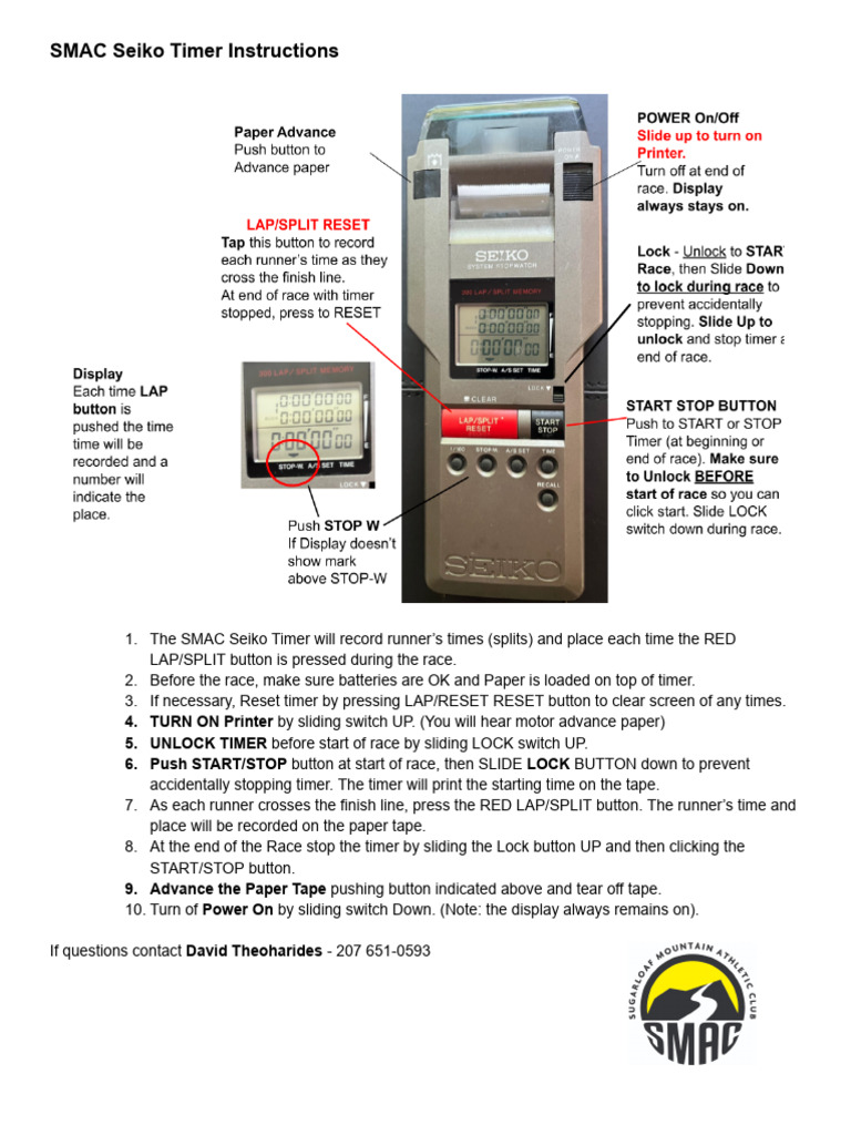 Seiko Timer Guide for Race Officials | PDF | Cooking, Food & Wine ...