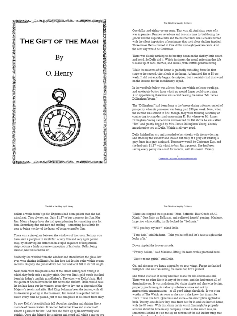 Henry, The Gift of The Magi | PDF
