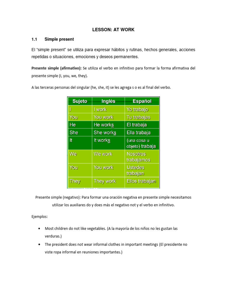 Lesson at Work | PDF | Lingüística | Gramática