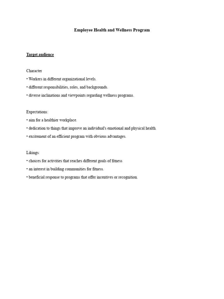 Employee Health and Wellness Program | PDF