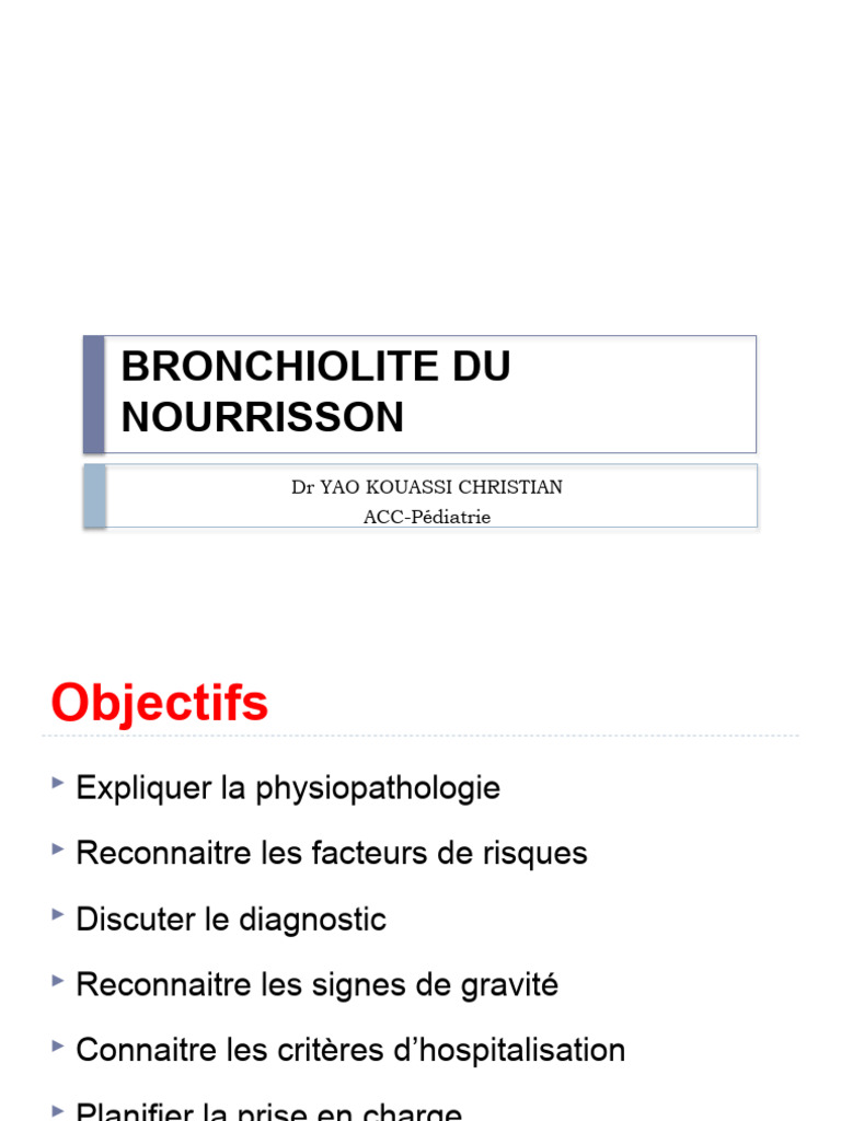 Bronchiolite Du Nourrisson | PDF | Spécialités médicales | Maladie respiratoire