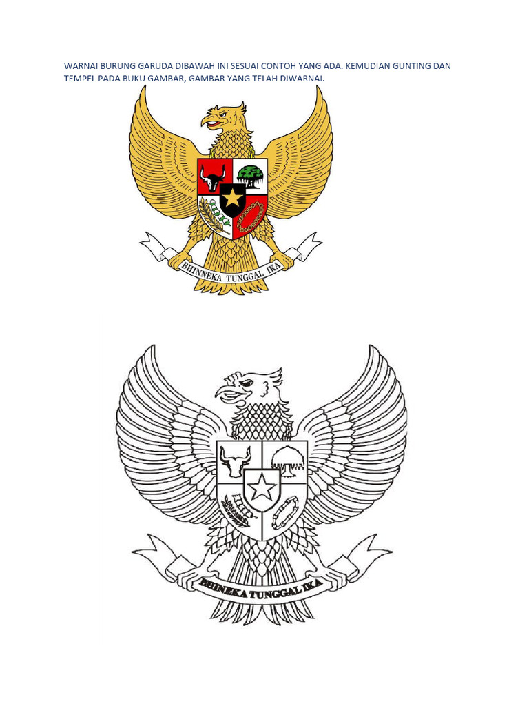 Warnai Burung Garuda Dibawah Ini Sesuai Contoh Yang Ada | PDF