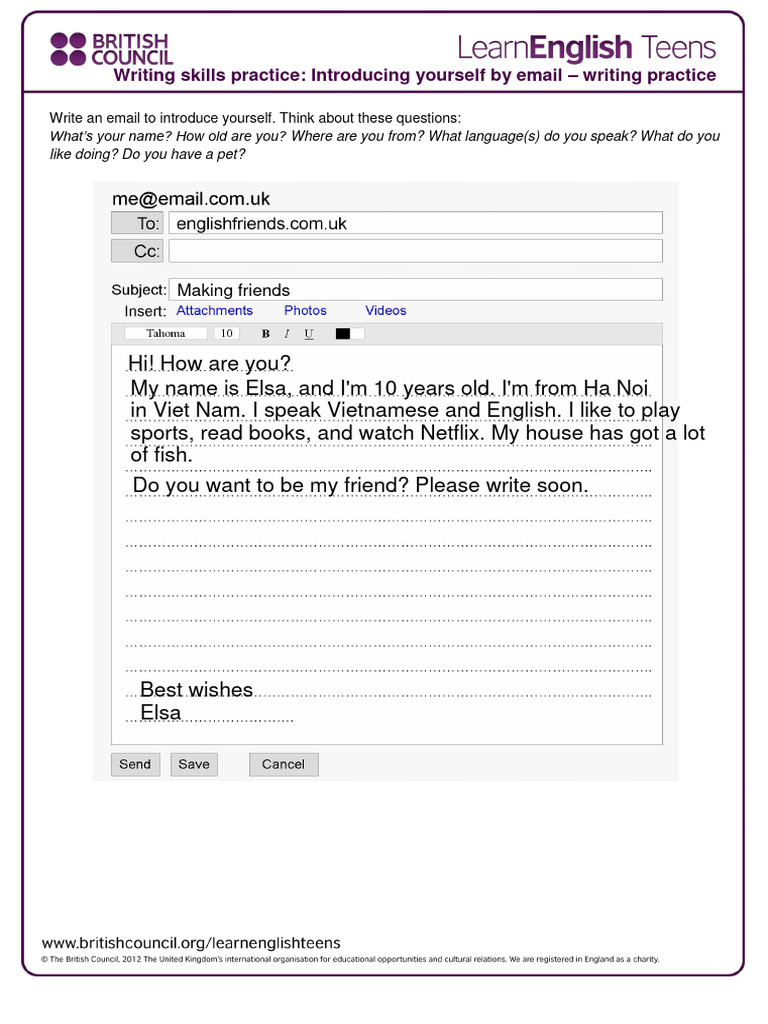 Email Self-Introduction Example | PDF