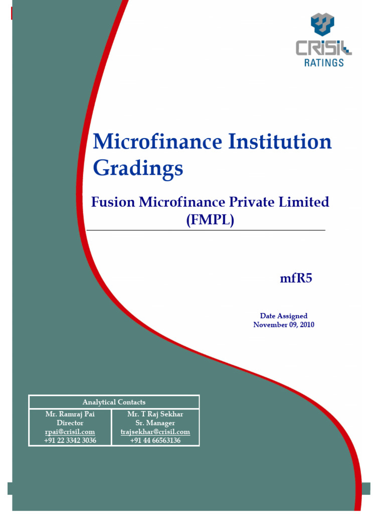 Fusion MFI Grading Report Final - 2010 | PDF | Microfinance | Loans