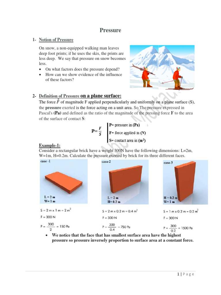 Pressure New 1 | PDF | Pressure | Pascal (Unit)