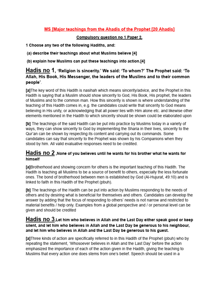 Islamic Teachings for Students | PDF | Hadith | Muhammad