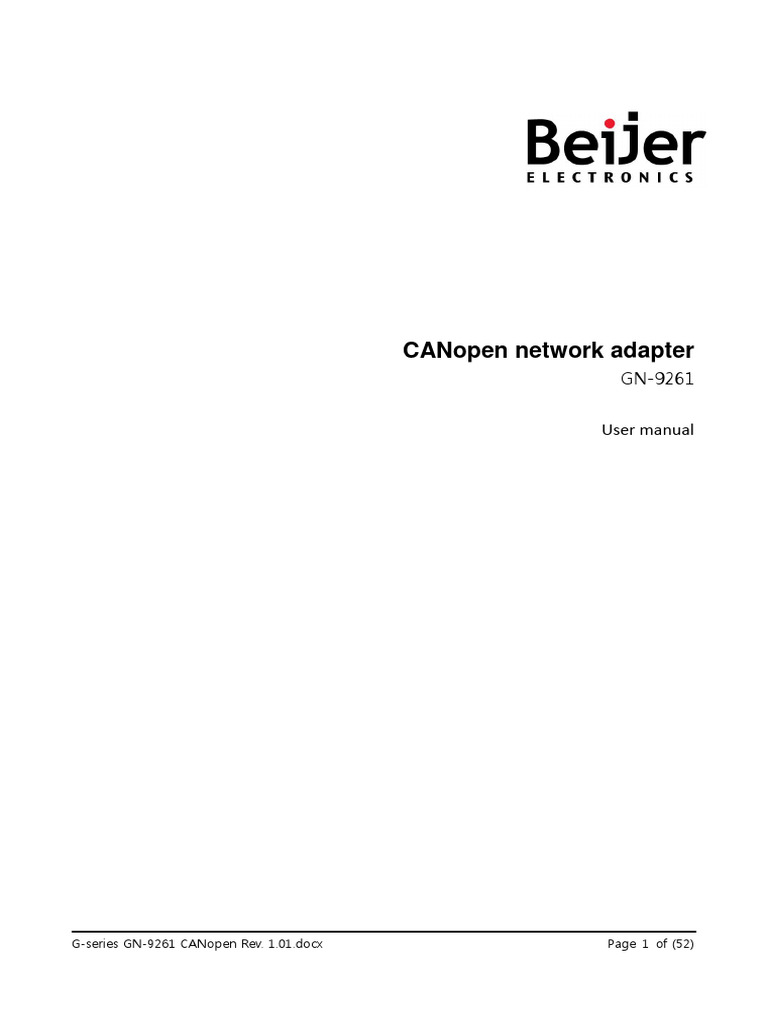 G-Series GN-9261 CANopen Rev. 1.01 | PDF | Computing | Computer Engineering