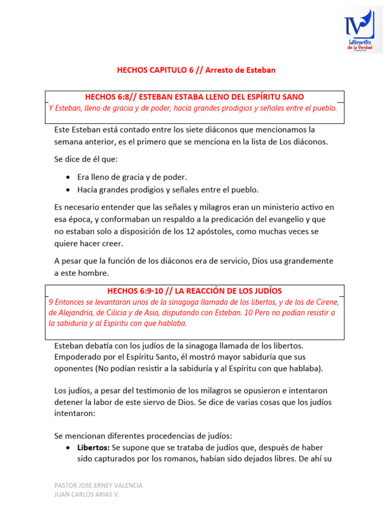 HECHOS CAP 6 8 - 15 23 04 2024 | Descargar gratis PDF | Jesús | Moisés
