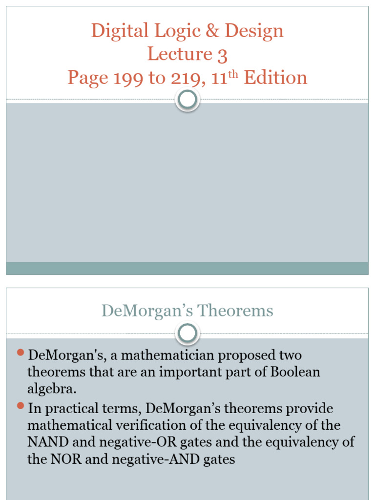 Lecture#3 | Download Free PDF | Logic Gate | Boolean Algebra