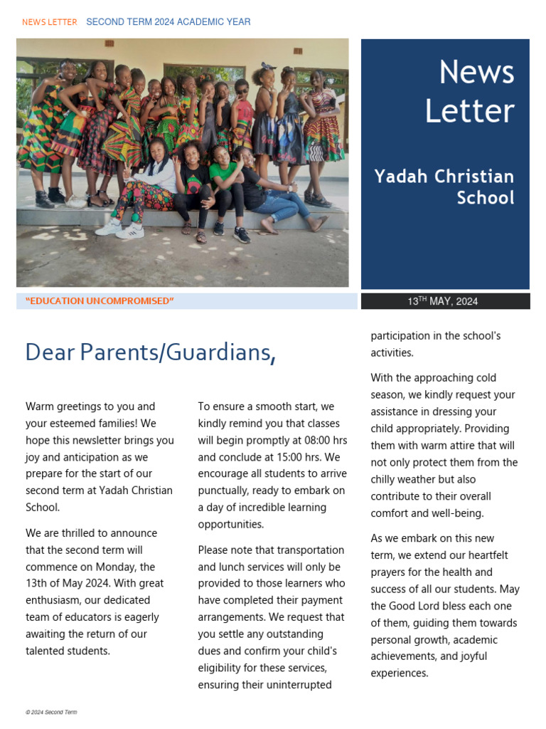 Second Term Newsletter 2024 | PDF